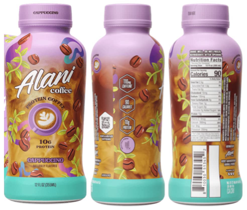 Alani Coffee Shakes Mocha, Maple Donut, Cappuccino, & Vanilla Variety Pack - 4 Bottles