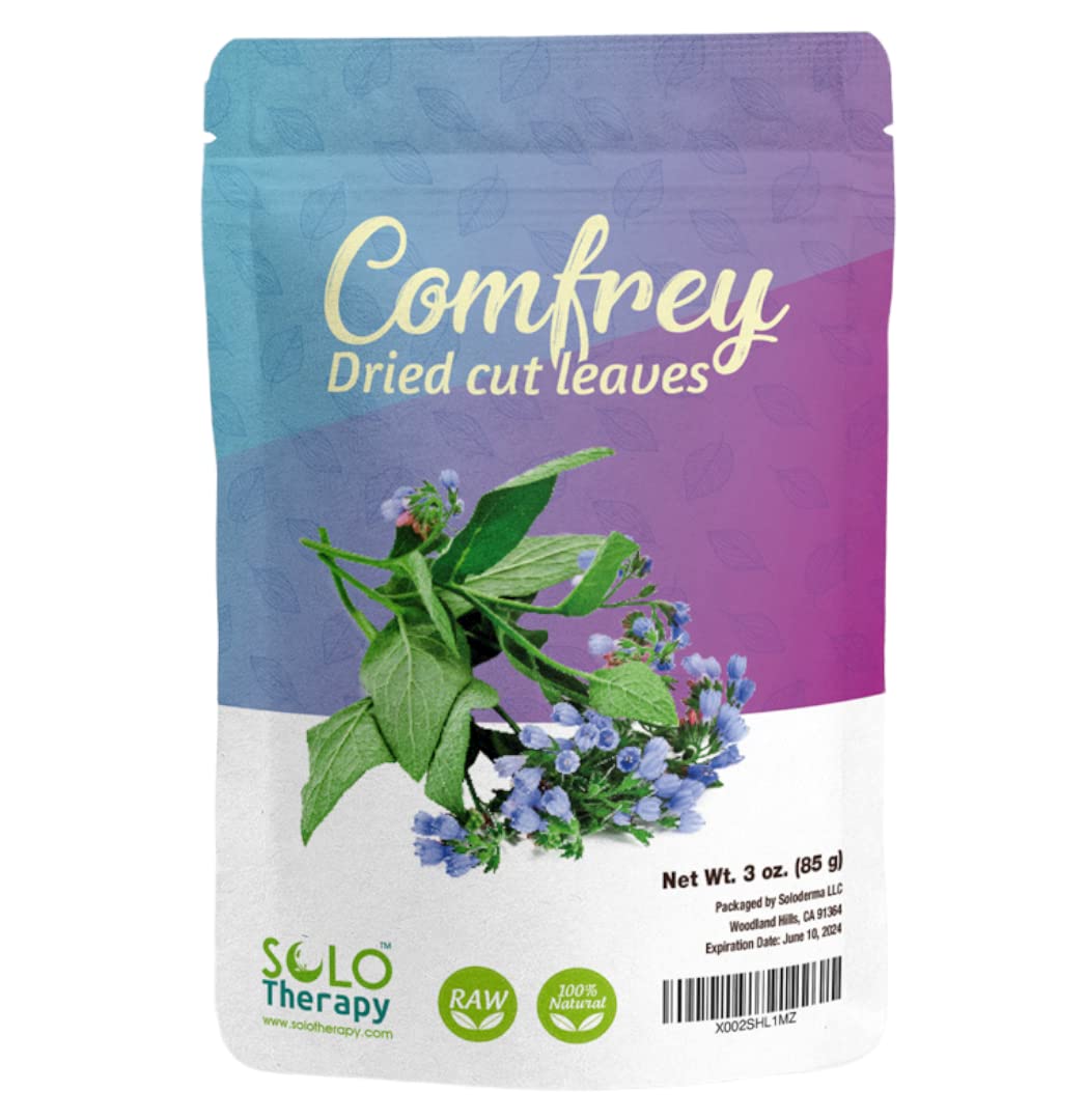 Comfrey Dried Cut Leaves , 3 oz , Symphytum Officinale , Comfrey Leaf Tea 3 oz , Resealable Bag , Product from Bulgaria, Packaged in The USA (3 oz (Pack of 1))