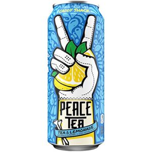 peace tea caddy shack black tea lemonade drink, 23 fl oz, 12 pack