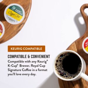 ROYAL CUP SIGNATURE COFFEE - Rainforest Blend Medium Roast 30% Rainforest Alliance Certified Single-Serve Capsules - 24 Pack