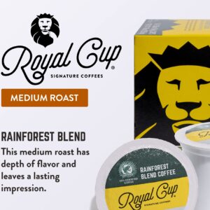 ROYAL CUP SIGNATURE COFFEE - Rainforest Blend Medium Roast 30% Rainforest Alliance Certified Single-Serve Capsules - 24 Pack