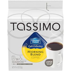 maxwell house morning blend tassimo ground coffee brewing pods (70 count, 5 packs of 14)