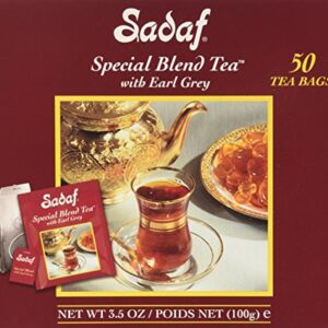 Sadaf Earl Grey Tea Bags | Special Blend Earl Grey Ceylon Black Tea | Product harvested in Sri Lanka | 50 bags (pack of 1)