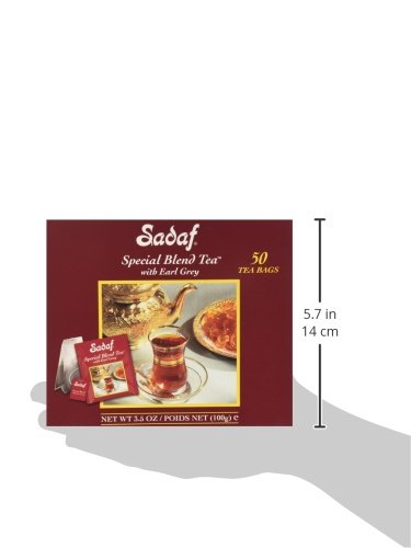 Sadaf Earl Grey Tea Bags | Special Blend Earl Grey Ceylon Black Tea | Product harvested in Sri Lanka | 50 bags (pack of 1)