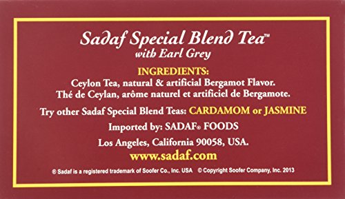 Sadaf Earl Grey Tea Bags | Special Blend Earl Grey Ceylon Black Tea | Product harvested in Sri Lanka | 50 bags (pack of 1)