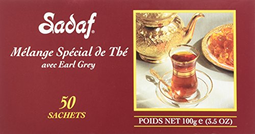 Sadaf Earl Grey Tea Bags | Special Blend Earl Grey Ceylon Black Tea | Product harvested in Sri Lanka | 50 bags (pack of 1)