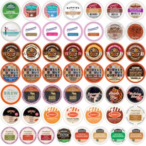 flavored coffee pods variety pack - single serve cups for all keurig k cups coffee makers - premium selection, 50 count