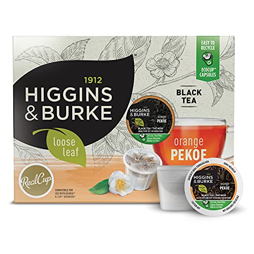 Higgins & Burke Orange Pekoe, Loose Leaf Black Tea, Keurig K-Cup Brewer Compatible Pods, 24 Count