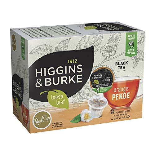 Higgins & Burke Orange Pekoe, Loose Leaf Black Tea, Keurig K-Cup Brewer Compatible Pods, 24 Count