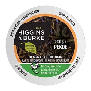 Higgins & Burke Orange Pekoe, Loose Leaf Black Tea, Keurig K-Cup Brewer Compatible Pods, 24 Count