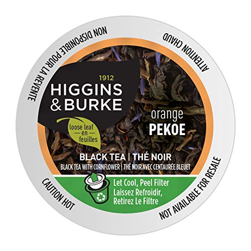 Higgins & Burke Orange Pekoe, Loose Leaf Black Tea, Keurig K-Cup Brewer Compatible Pods, 24 Count