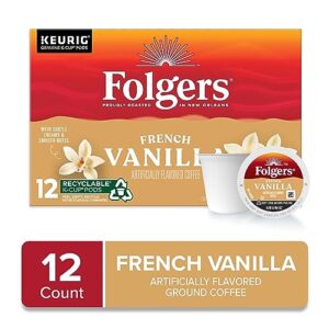 Folgers French Vanilla Flavored Coffee, 12 Keurig K-Cup Pods