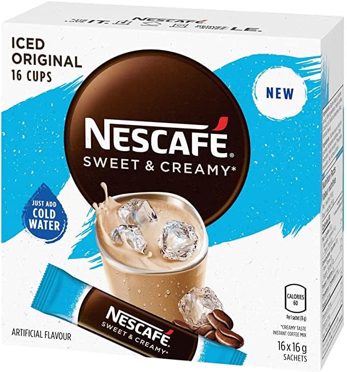 Nescafe Sweet & Creamy Iced Coffee, Instant Coffee Sachets, 16x16g {Imported from Canada}