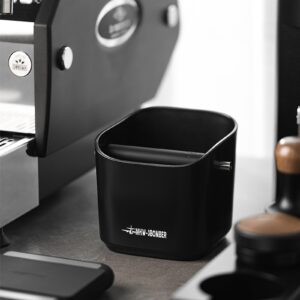 MHW-3BOMBER Espresso Knock Box Removable Stainless Steel Bar Coffee Puck Knock Box Coffee & Espresso Grounds,Non-Slip Base 4.8 Inch Espresso Accessories Black GB5960B