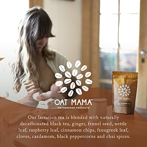 Oat Mama Lactation Tea: Chai Spice, Breastfeeding Support for New Moms, Organic Herbs to Help Increase Milk Supply, Women-Owned, 14 Tea Bags