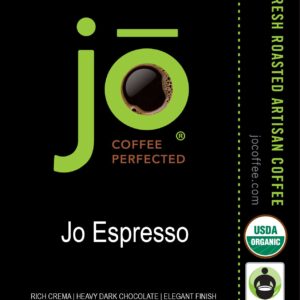 JO ESPRESSO: 2 lb, Medium Dark Roast, Whole Bean Organic Arabica Espresso Coffee, USDA Certified Organic Espresso, NON-GMO, Fair Trade Certified, Gluten Free Gourmet Espresso Beans by Jo Coffee