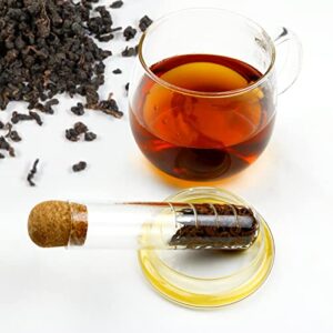 2 PCS Glass Tea Infuser, Glass Reusable Tea Strainer with Cork Lid Drinkware for Loose Tea, Tea Diffusers For Loose Tea