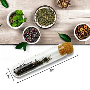 2 PCS Glass Tea Infuser, Glass Reusable Tea Strainer with Cork Lid Drinkware for Loose Tea, Tea Diffusers For Loose Tea