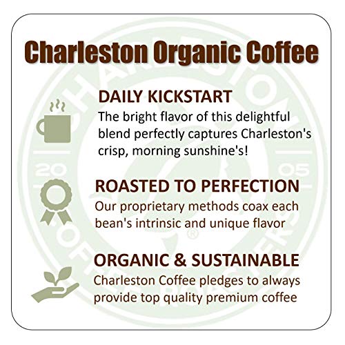 Charleston Coffee Roasters | Specialty Organic Ground Coffee | Hand Picked, Premium Slow Roast (Charleston Organic, Medium Roast) 12oz