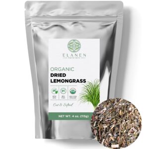 organic dried lemongrass tea 4 oz. (113g), usda certified organic lemon grass herbs leaf, lemin grass, te de limon, fever grass, lemingrass loose leaves, dried lemongrass bulk