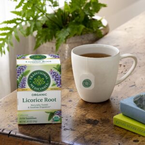 Traditional Medicinals Organic Licorice Root Herbal Tea, Soothes Digestion, (Pack of 1) - 16 Tea Bags