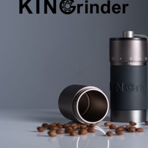 KINGrinder K 4 Iron Grey Manual Hand Coffee Grinder 240 Adjustable Grind Settings for French Press, Drip Coffee, Espresso with Assembly Consistency Coated Conical Burr Mill, 35g Capacity