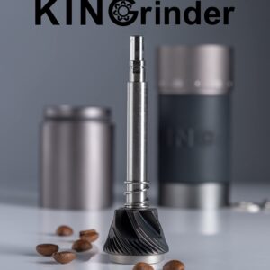 KINGrinder K 4 Iron Grey Manual Hand Coffee Grinder 240 Adjustable Grind Settings for French Press, Drip Coffee, Espresso with Assembly Consistency Coated Conical Burr Mill, 35g Capacity