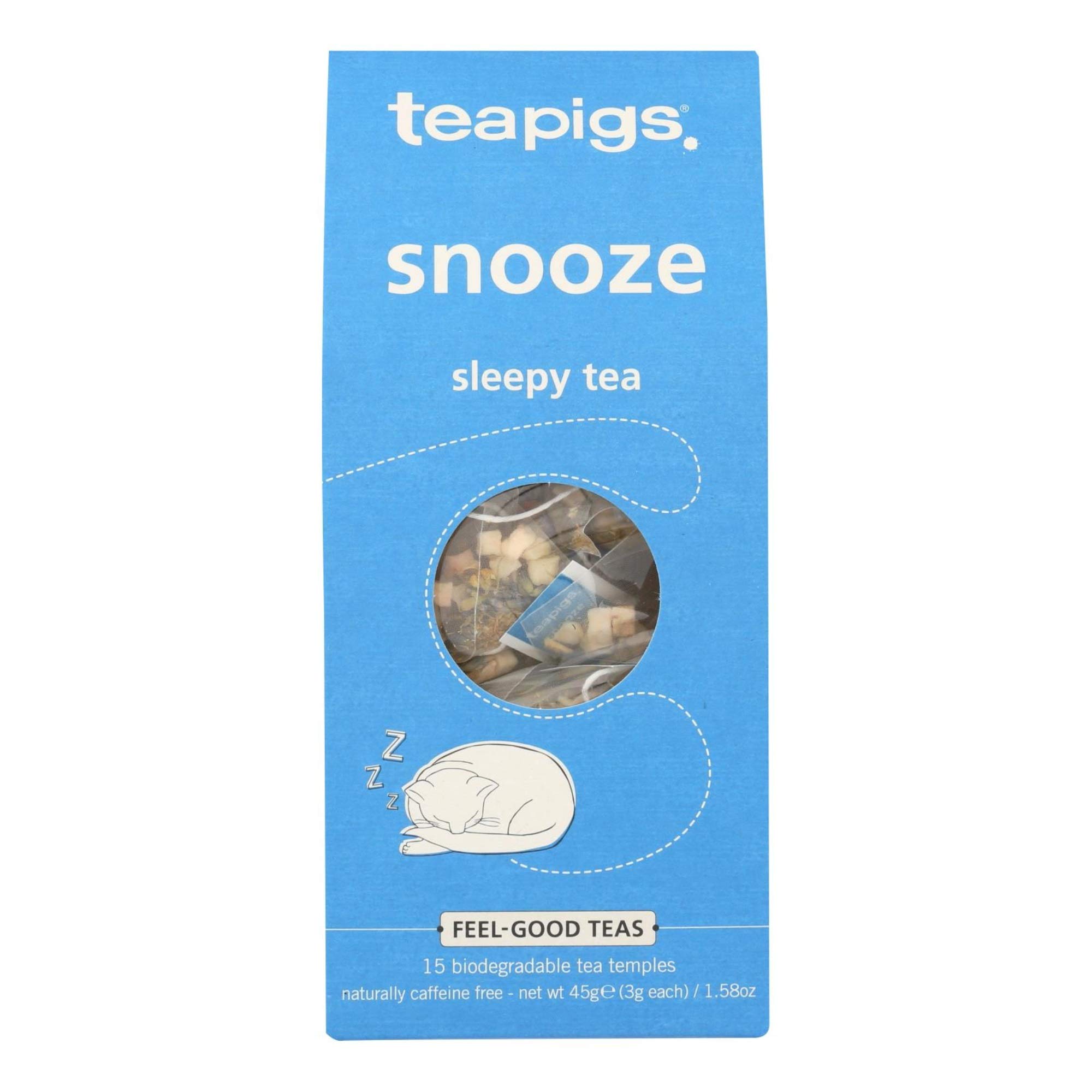 teapigs Snooze Sleepy Tea Bags, 15 Count, Herbal Blend of Apple, Lavender & Chamomile, Calming Organic Herbal Tea