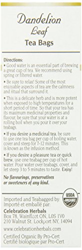 CELEBRATION HERBALS Dandelion Leaf Tea Organic 24 Bag, 0.81 Ounce