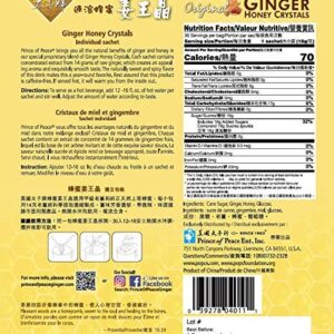 Prince of Peace Instant Ginger Honey Crystals, 30 ct Bags - 18 g Sachets, - PACK OF 4