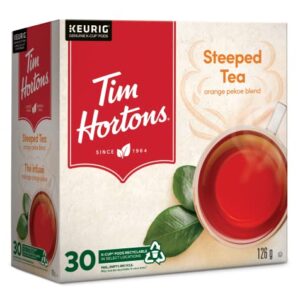 Tim Hortons Steeped Orange Pekoe Tea, Black Tea, Single Serve Keurig K-Cup Pods, 30 Count