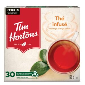 Tim Hortons Steeped Orange Pekoe Tea, Black Tea, Single Serve Keurig K-Cup Pods, 30 Count