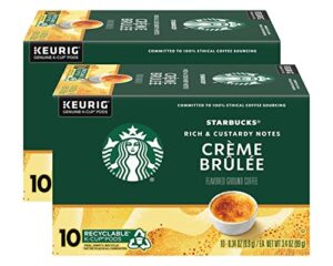 starbucks crème brulée flavored blonde roast single cup coffee for keurig brewers, 10 count - pack of 2