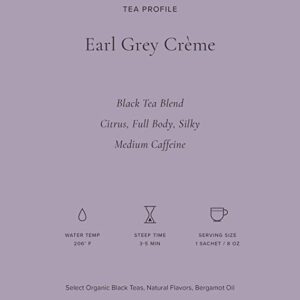 Art of Tea | Organic Earl Grey Crème Tea| 50 Eco Friendly Pyramid Tea Bag Sachets