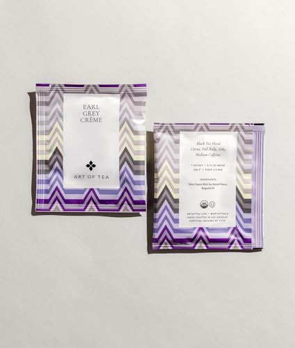 Art of Tea | Organic Earl Grey Crème Tea| 50 Eco Friendly Pyramid Tea Bag Sachets