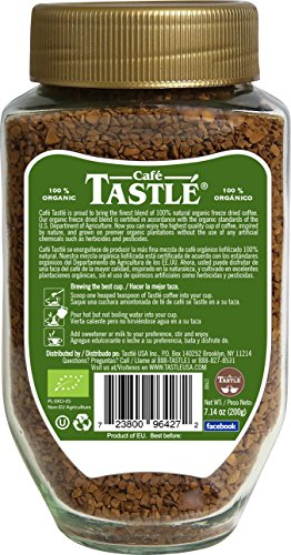 Cafe Tastlé 100% Organic Instant Coffee, 7.14 Ounce