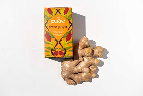 Pukka Three Ginger, Organic Herbal Tea With Turmeric & Galangal, Perfect for After Meals, 20 Count (3 Pack)