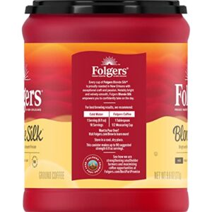 Folgers Blonde Silk Light Roast Ground Coffee, 9.6 Ounce