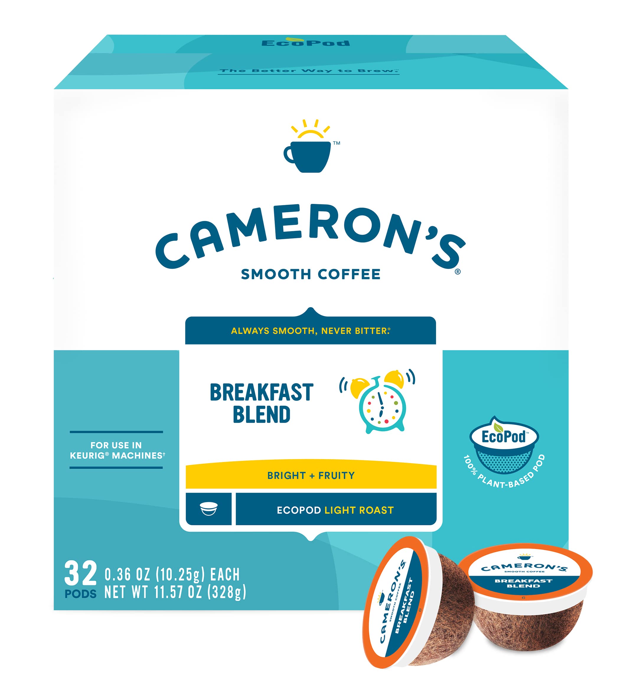 Cameron's Coffee Single Serve Pods, Breakfast Blend, 32 Count (Pack of 1)