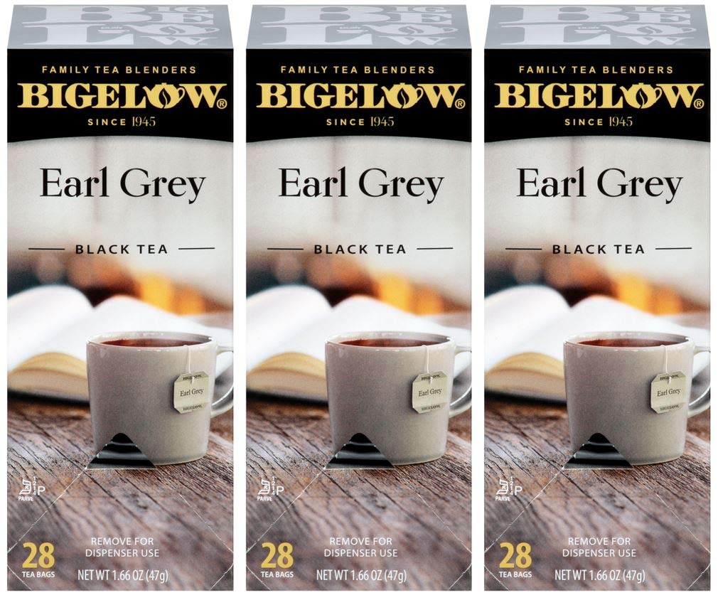 Bigelow Earl Grey Tea Bags 28-Count Box (Pack of 3) Black Tea Bags with Oil of Bergamot All Natural Gluten Free Rich in Antioxidants