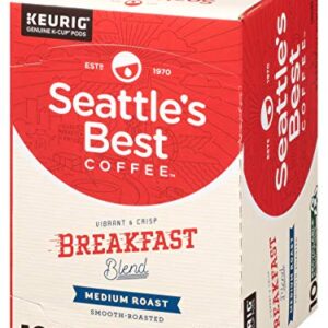 Seattle’s Best Coffee K-Cup Pods, Breakfast Blend, Medium Roast Smooth-Roasted Ground Coffee, 10 CT K- Cups/Box (Pack of 1 Box)