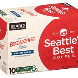 Seattle’s Best Coffee K-Cup Pods, Breakfast Blend, Medium Roast Smooth-Roasted Ground Coffee, 10 CT K- Cups/Box (Pack of 1 Box)