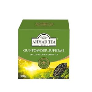 Ahmad Tea Green Tea, Gunpowder Loose Leaf, 500g - Caffeinated & Sugar Free