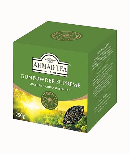 Ahmad Tea Green Tea, Gunpowder Loose Leaf, 500g - Caffeinated & Sugar Free