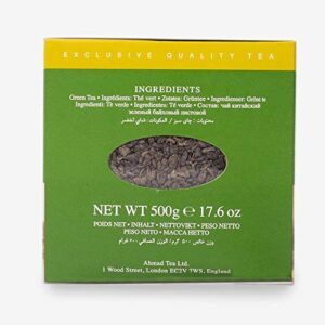 Ahmad Tea Green Tea, Gunpowder Loose Leaf, 500g - Caffeinated & Sugar Free