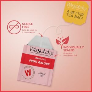 Wissotzky Fruit Galore Herbal Tea, 20 Tea Bags | Caffeine Free Tea | Antioxidant Rich | Fruity Blend | Herbal Tea Bags