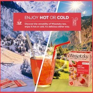 Wissotzky Fruit Galore Herbal Tea, 20 Tea Bags | Caffeine Free Tea | Antioxidant Rich | Fruity Blend | Herbal Tea Bags