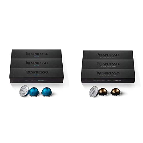 Nespresso Capsules VertuoLine, Odacio and Double Espresso Scuro Coffee Pods, 30 + 30 Count