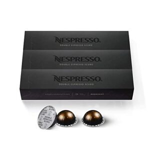 Nespresso Capsules VertuoLine, Odacio and Double Espresso Scuro Coffee Pods, 30 + 30 Count