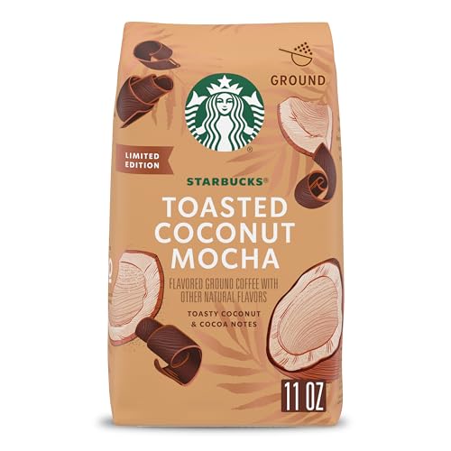 Starbucks Ground Coffee, Toasted Coconut Mocha Naturally Flavored Coffee, 100% Arabica, Limited Edition, 1 Bag (11 Oz)